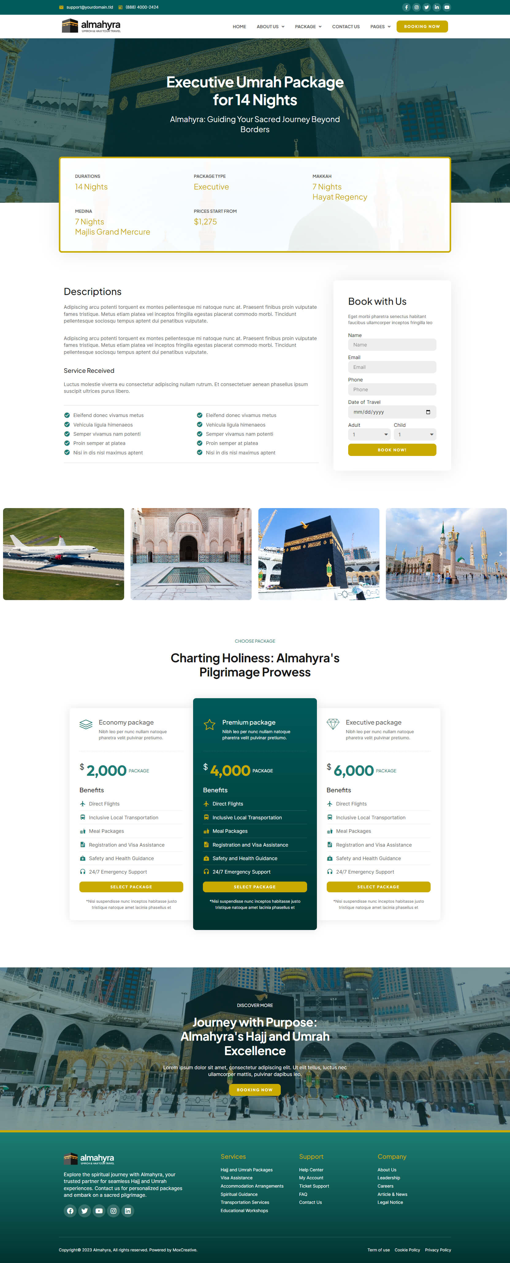 Almahyra - Umrah & Hajj Tour Travel Elementor Pro Template Kit by moxcreative